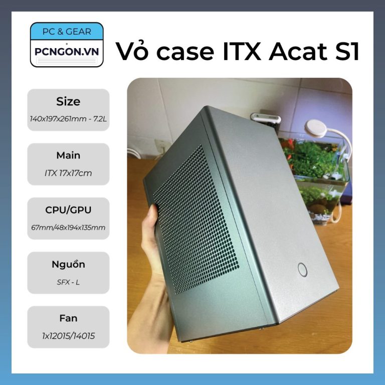 Vỏ case máy tính Mini ITX Shiny Snake L300 Đen (Kèm Riser 3.0) - Pcngon
