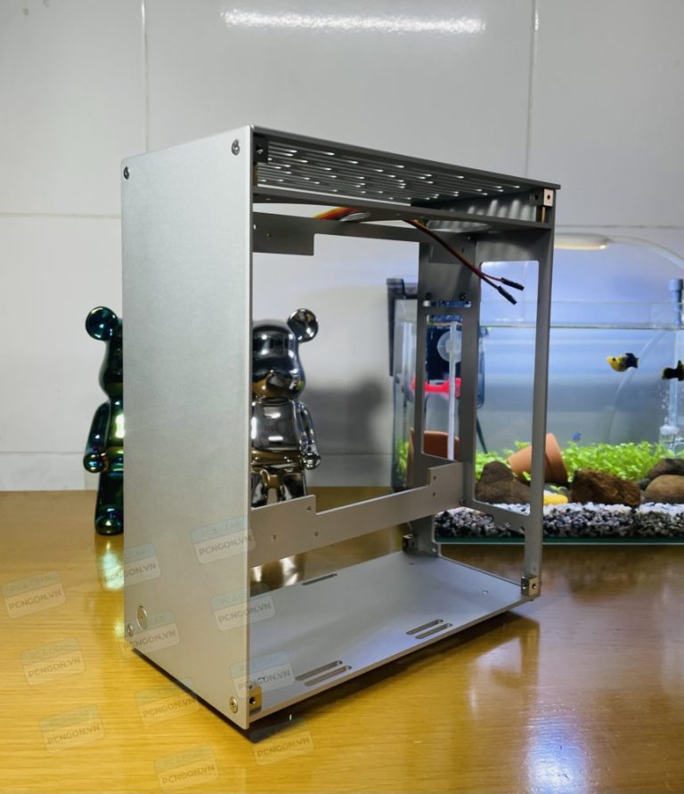 Vỏ case máy tính mini ITX Sirius T10 nhỏ gọn - Bạc - Pcngon