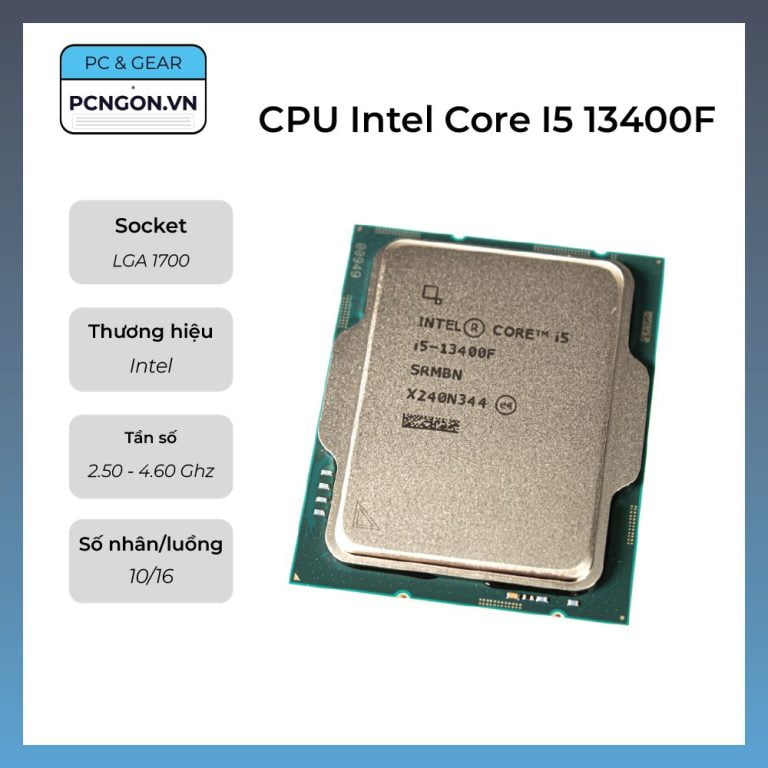 CPU Intel Core I5 13400F Chính hãng (2.5GHz Turbo 4.6GHz, 10 nhân 16 ...