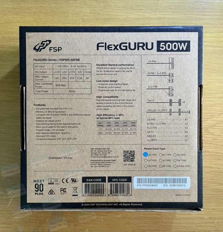 Nguồn Flex FSP FlexGuru 500W dây liền - Pcngon