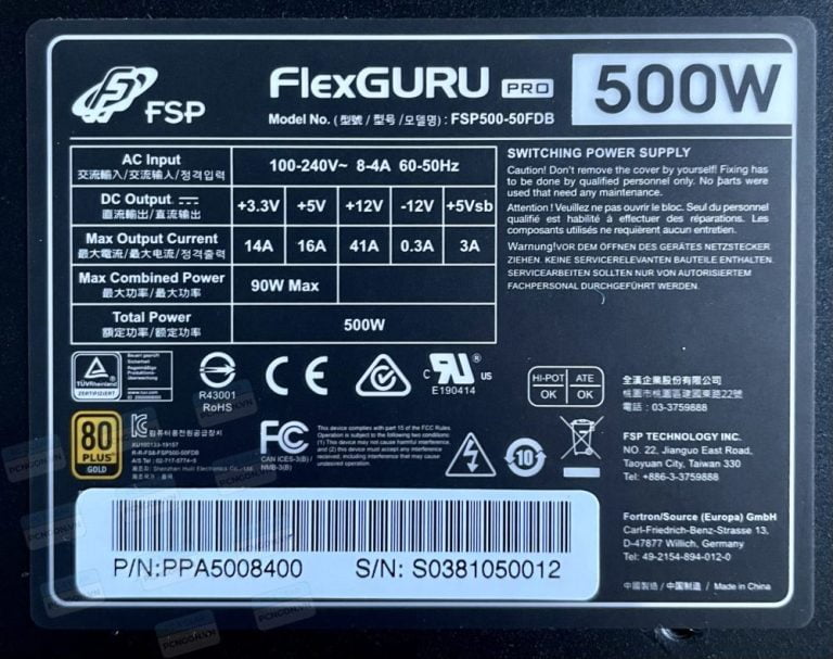 Nguồn Flex FSP FlexGuru 500W dây liền - Pcngon