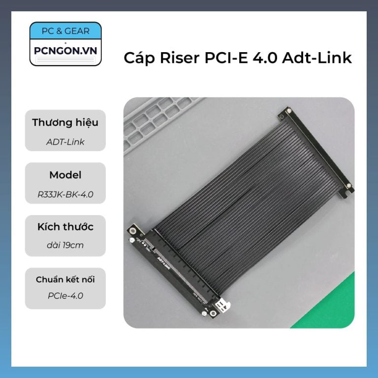 Cáp Riser PCI-E 4.0 Adt-Link dài 18cm - Pcngon