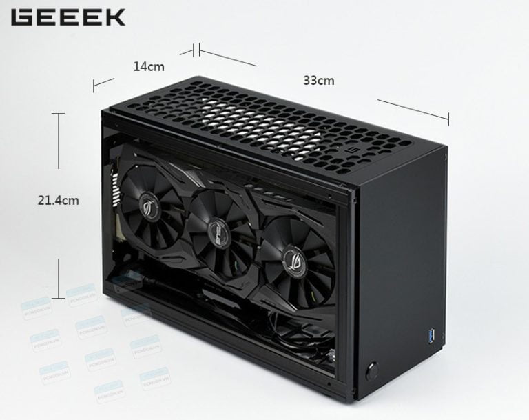 Vỏ case máy tính Mini ITX GEEEK A50S - Đen - Pcngon