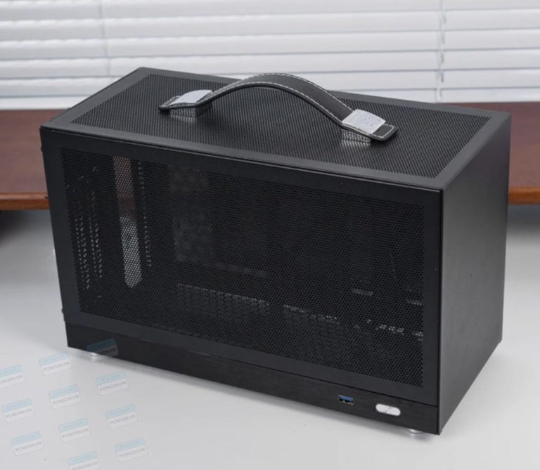 Vỏ case máy tính Mini ITX Shiny Snake S400 - Đen - Pcngon