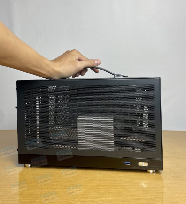 Vỏ case máy tính Mini ITX Shiny Snake S400 - Đen - Pcngon