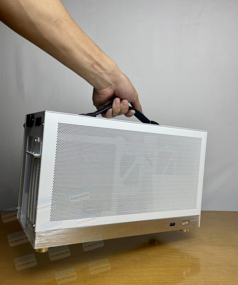 Vỏ case máy tính Mini ITX Shiny Snake S400 - Trắng - Pcngon
