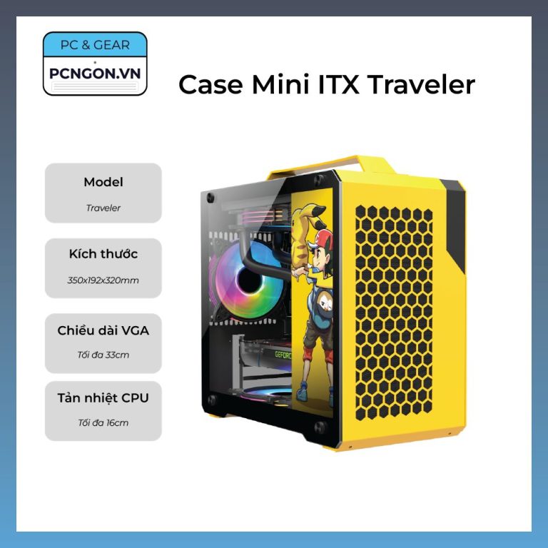 Vỏ case máy tính Mini ITX Shiny Snake G500 - Trắng - Pcngon