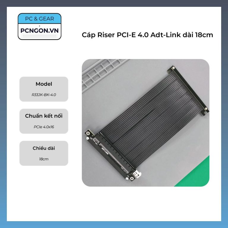 Cáp Riser PCI-E 4.0 Adt-Link dài 18cm - Pcngon
