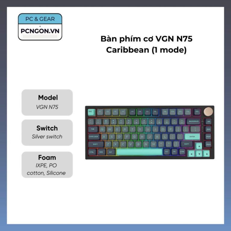 Bàn phím cơ VGN N75 Caribbean (1 mode) - Pcngon