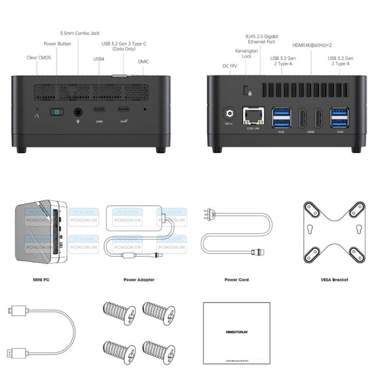 Máy tính Mini PC Minisforum UM690S AMD R9-6900HX (Barebone) - Pcngon