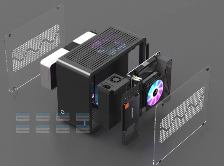 Vỏ case máy tính Mini ITX GEEEK C2-Trắng - Pcngon