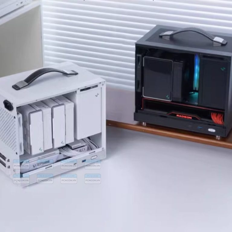 Vỏ case máy tính Mini ITX Shiny Snake G200 - Trắng (Mặt kính) - Pcngon