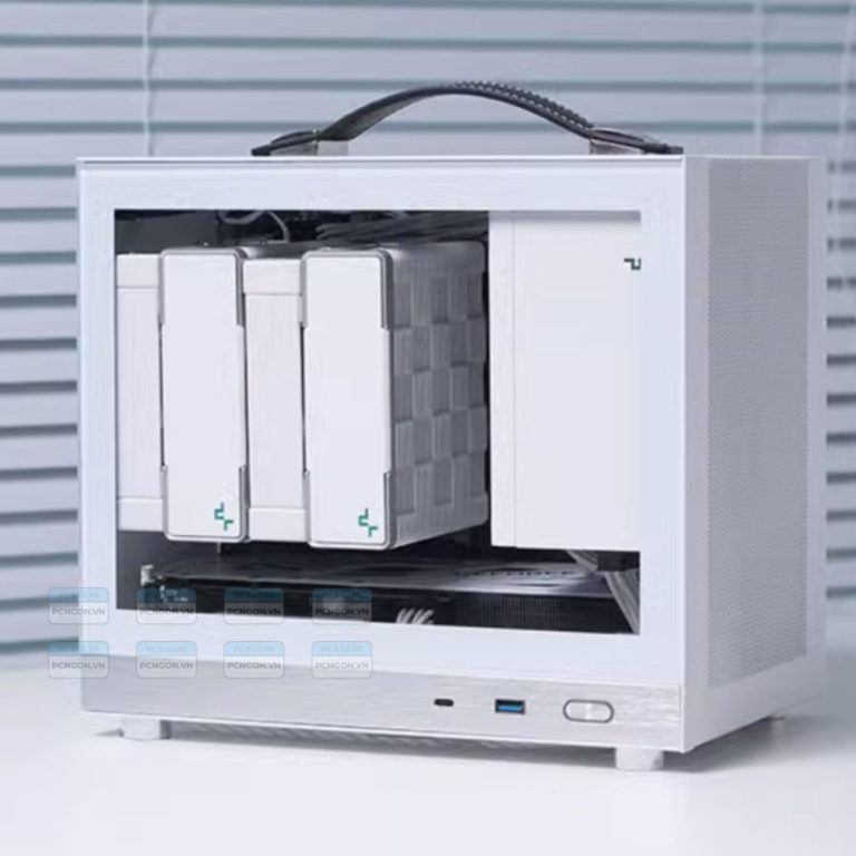 Vỏ case máy tính Mini ITX Shiny Snake G200 - Trắng (Mặt kính) - Pcngon