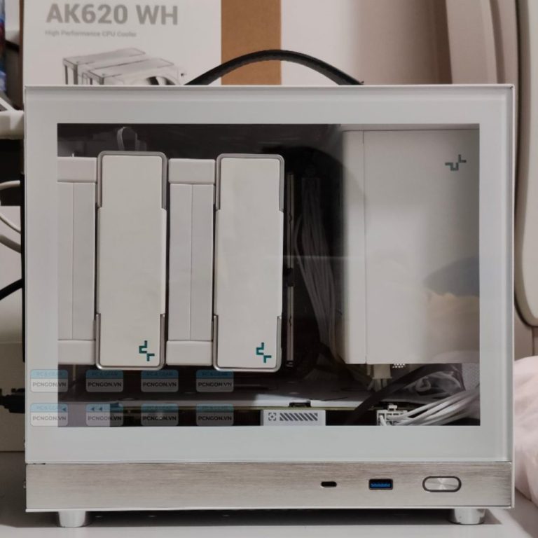 Vỏ case máy tính Mini ITX Shiny Snake G200 - Trắng (Mặt kính) - Pcngon