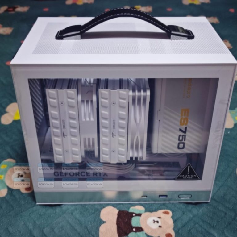 Vỏ case máy tính Mini ITX Shiny Snake G200 - Trắng (Mặt kính) - Pcngon