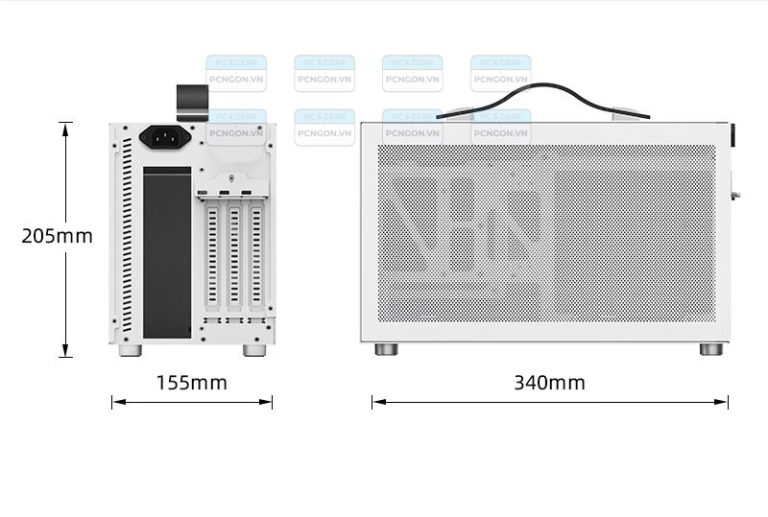 Vỏ case máy tính Mini ITX Shiny Snake S400-Trắng - Pcngon