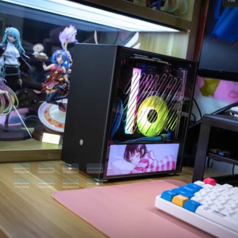 Vỏ case máy tính mini ITX Sirius S40 - Đen (Mặt hông mica) - Pcngon