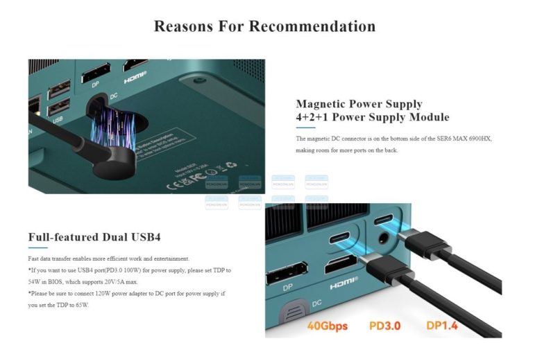 Máy tính Mini PC Beelink SER6 MAX 6900HX (Barebone) - Pcngon