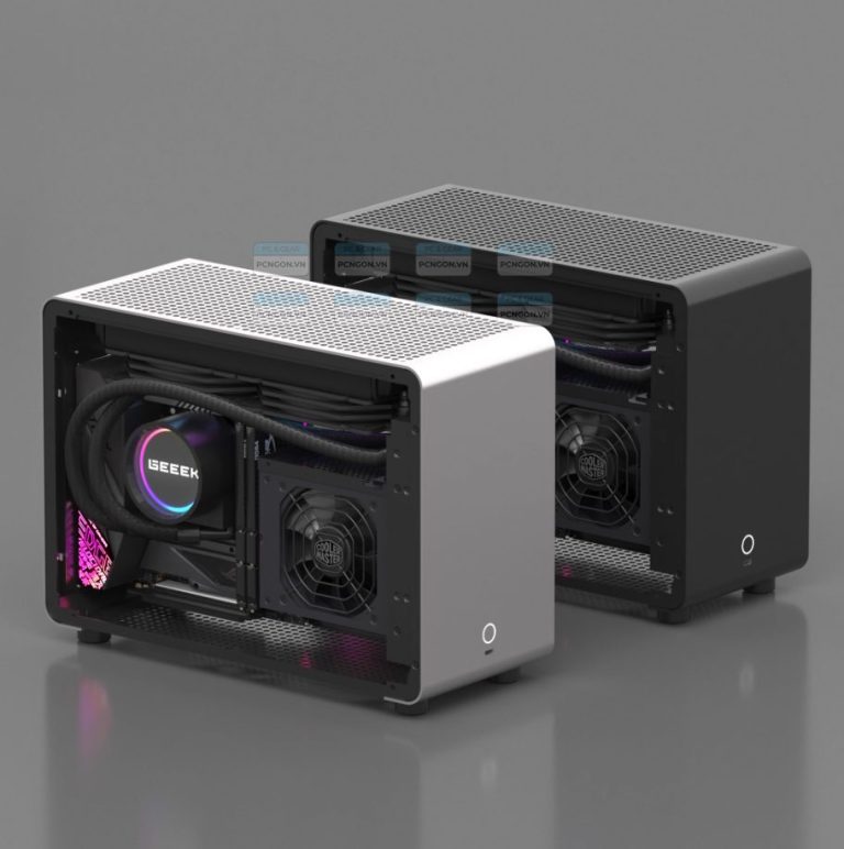 Vỏ case máy tính Mini ITX GEEEK G1-Pro-Đen (Mặt hông nhôm) - Pcngon