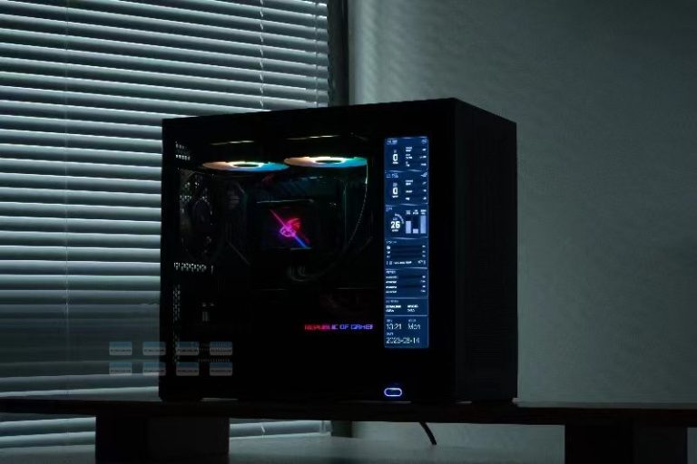 Vỏ case máy tính Mini ITX Shiny Snake G500-Đen (Kèm màn hình) - Pcngon