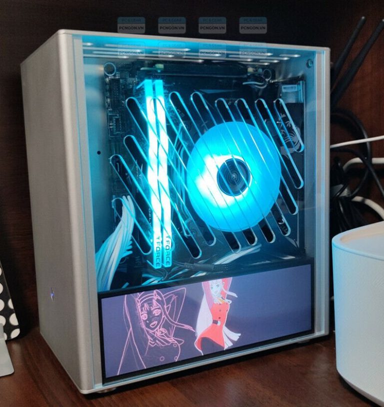 Vỏ case máy tính mini ITX Sirius S40-Bạc (Mặt hông mica) - Pcngon