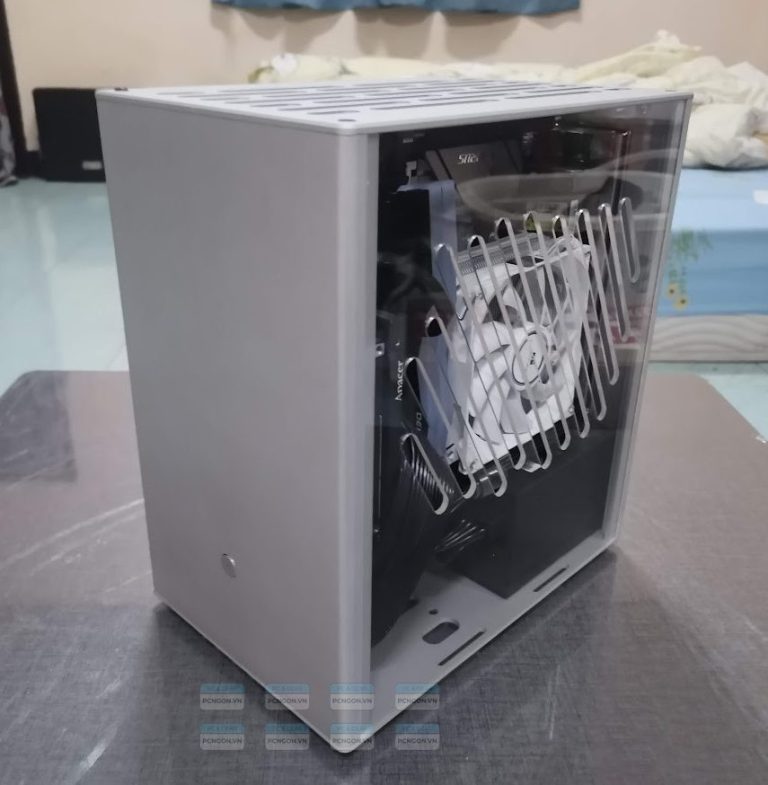 Vỏ case máy tính mini ITX Sirius S40-Bạc (Mặt hông mica) - Pcngon