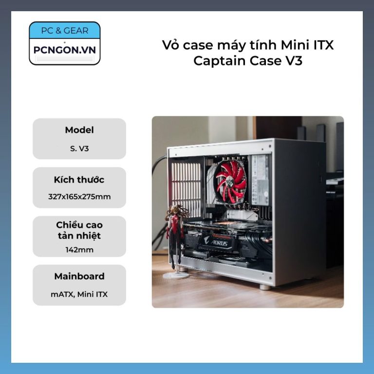 Vỏ case máy tính Mini ITX Captain Case V3 - Pcngon