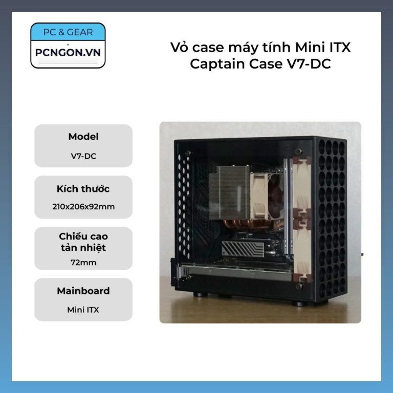 Vỏ case máy tính Mini ITX Captain Case V7-DC -Pcngon