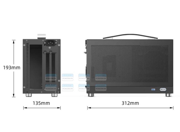 Vỏ case máy tính Mini ITX Shiny Snake S300-Đen (Riser 3.0) - Pcngon