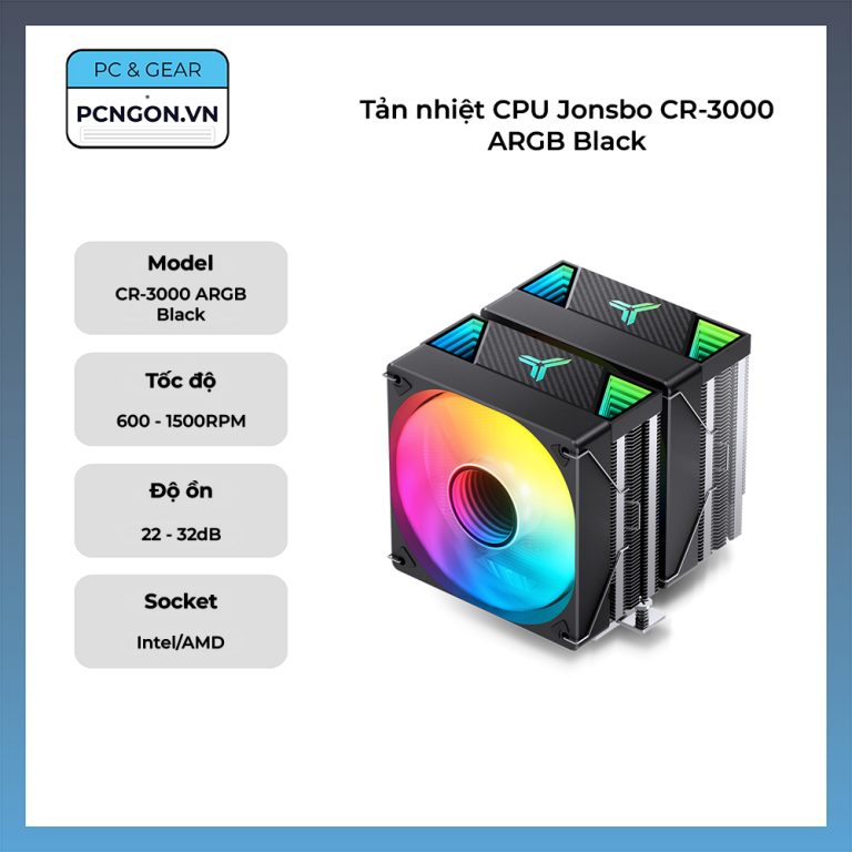 Tản nhiệt CPU Jonsbo CR-3000 ARGB Black - Pcngon