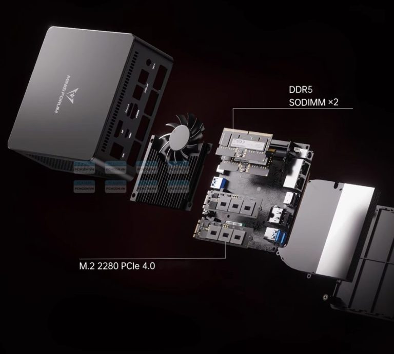 Máy tính Mini PC Minisforum UM880 Pro 8845HS (Barebone) - Pcngon