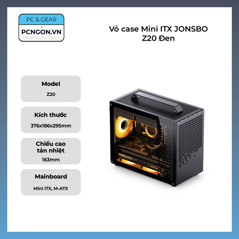 Vỏ Case Mini Itx Jonsbo Z20 Đen Pcngon