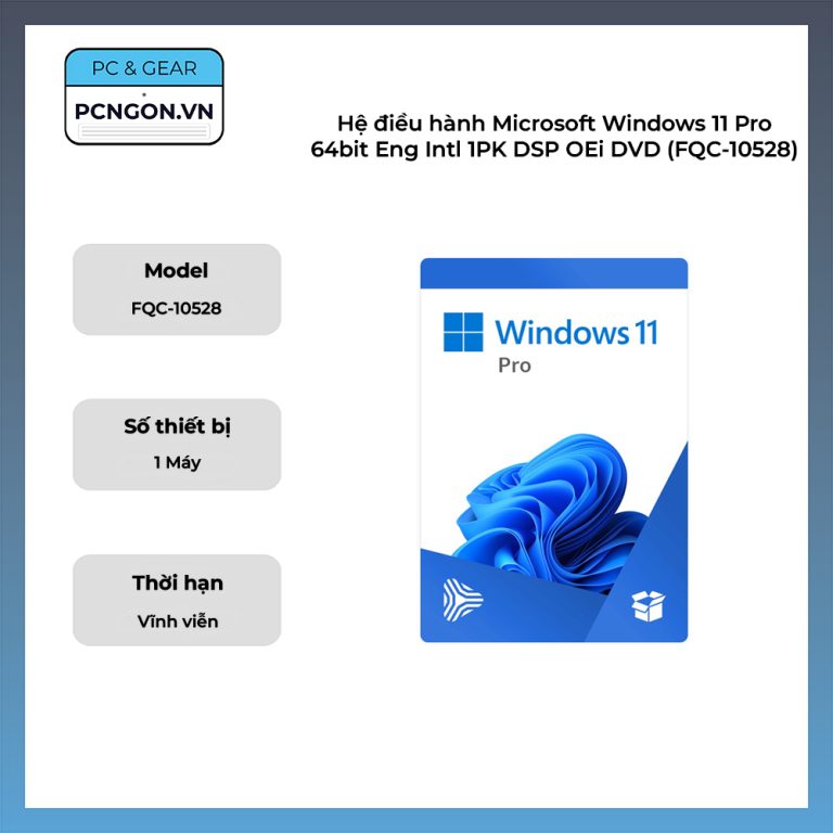 Hệ điều hành Microsoft Windows 11 Pro 64bit Eng Intl 1PK DSP OEi DVD ...