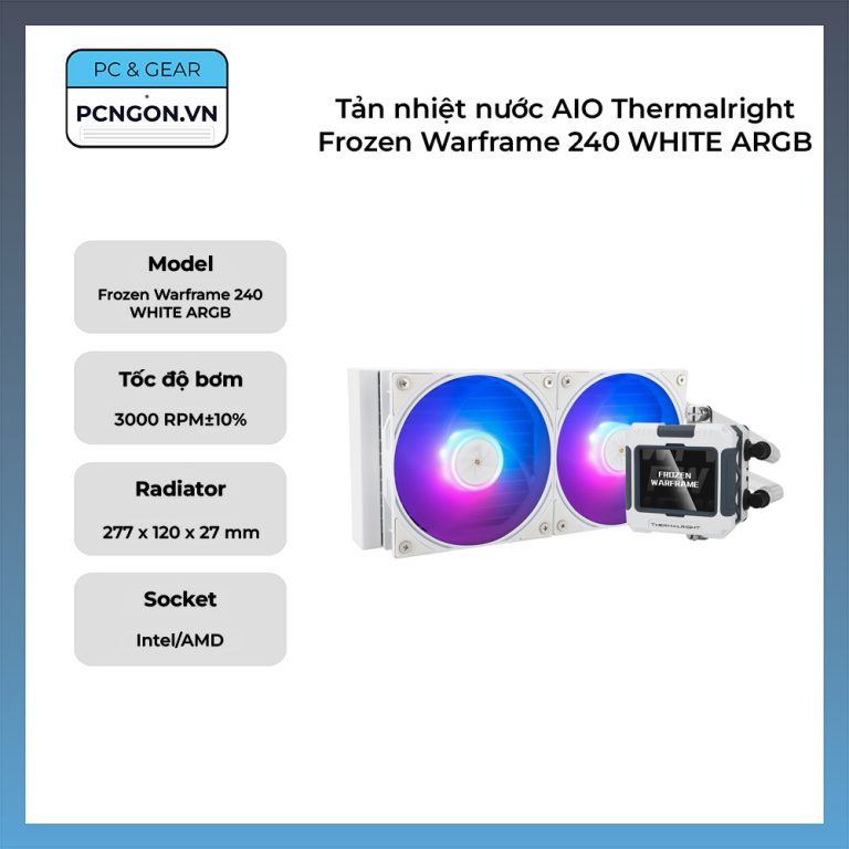 Tản nhiệt nước AIO Thermalright Frozen Warframe 240 WHITE ARGB - Pcngon