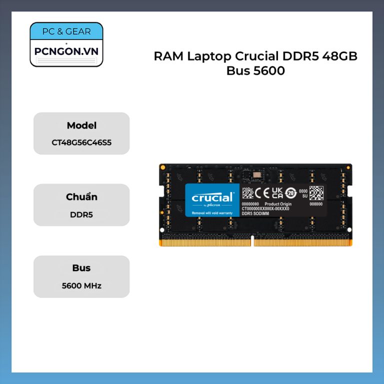 RAM Laptop Crucial DDR5 32GB Bus 5600 Mhz - Pcngon