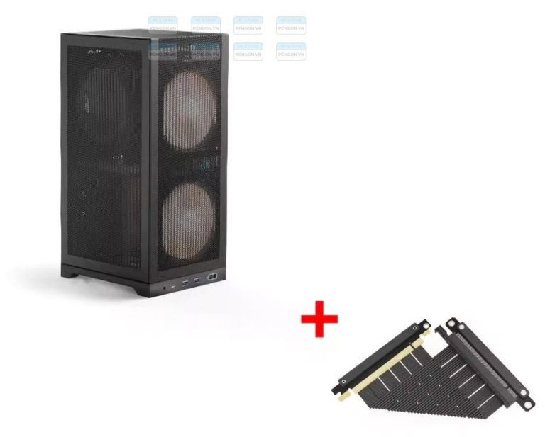 Vỏ case máy tính Mini ITX Shiny Snake L400 Đen (Kèm Riser 4.0) - Pcngon