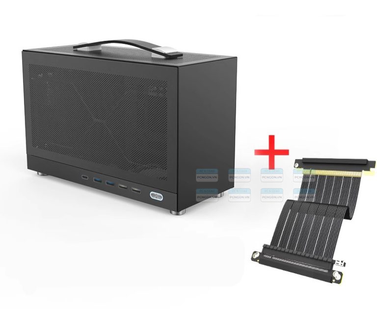 Vỏ case máy tính Mini ITX Shiny Snake S400 Pro Đen (Kèm Riser 4.0) - Pcngon