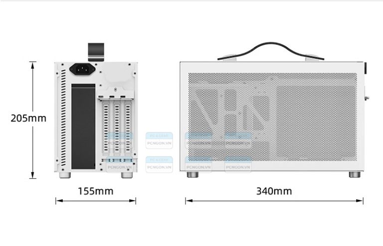 Vỏ case máy tính Mini ITX Shiny Snake S400 Pro Trắng (Kèm Riser 3.0 ...
