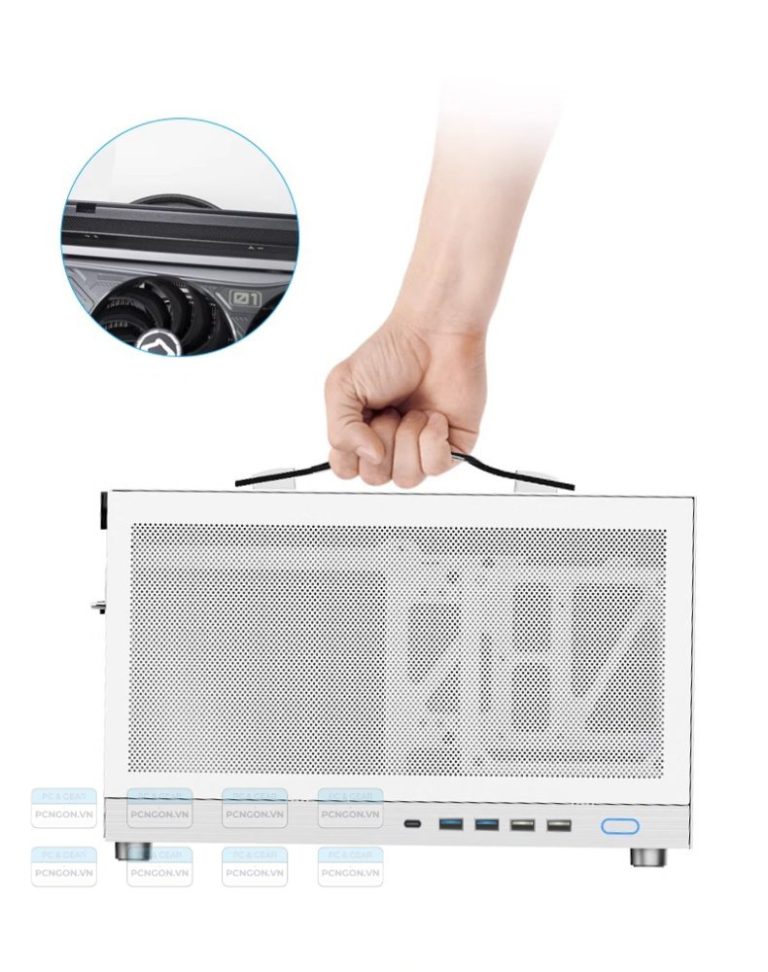 Vỏ case máy tính Mini ITX Shiny Snake S400 Pro Trắng (Kèm Riser 4.0 ...