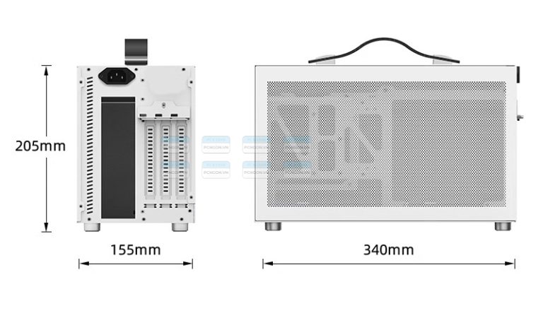 Vỏ case máy tính Mini ITX Shiny Snake S400 Pro Trắng (Kèm Riser 4.0 ...