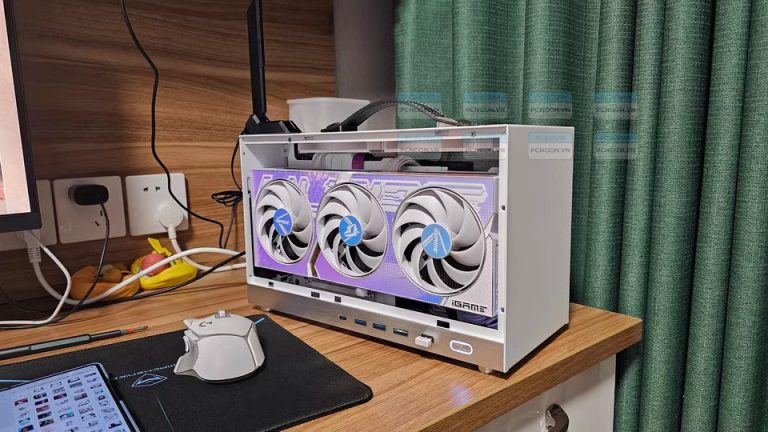 Vỏ case máy tính Mini ITX Shiny Snake S400 Pro Trắng (Kèm Riser 4.0 ...