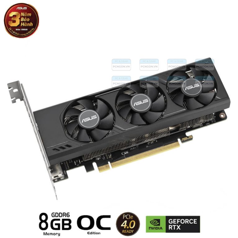 Card màn hình Asus GeForce RTX 4060 LP BRK OC Edition 8GB GDDR6 - Pcngon