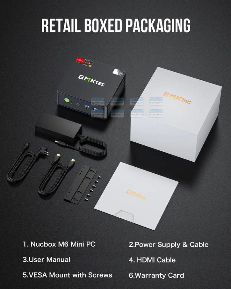 Máy tính Mini PC GMKtec M6 AMD Ryzen 5 6600H - Pcngon