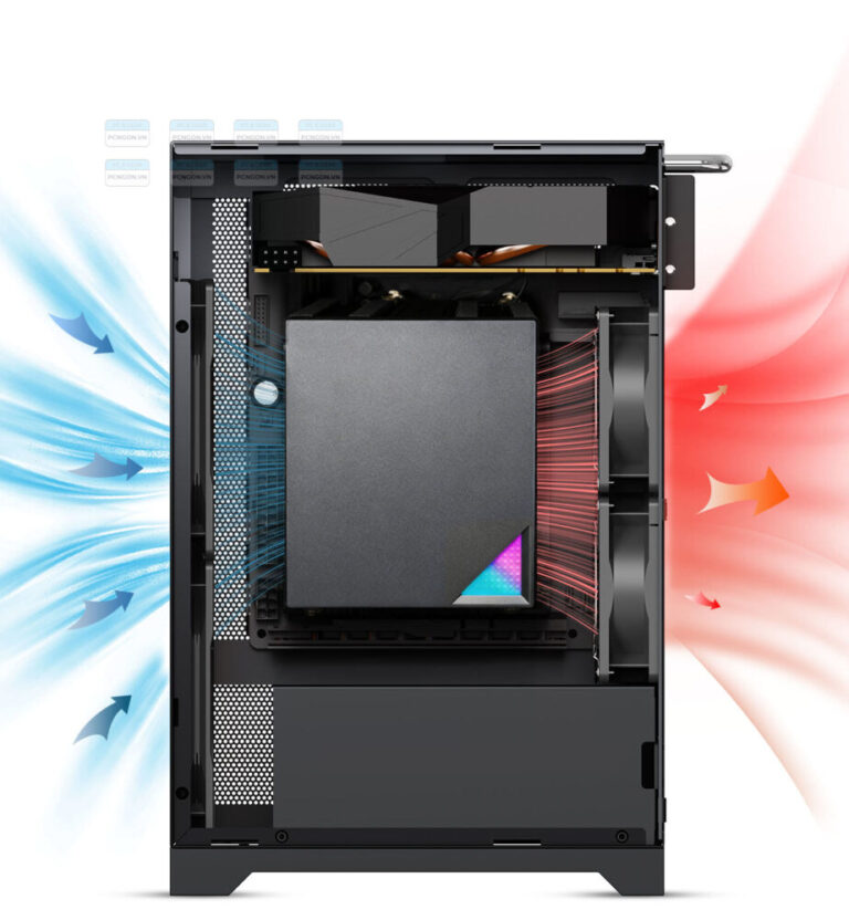 Vỏ case máy tính Mini ITX Shiny Snake L200 (Trắng/Đen) - Pcngon